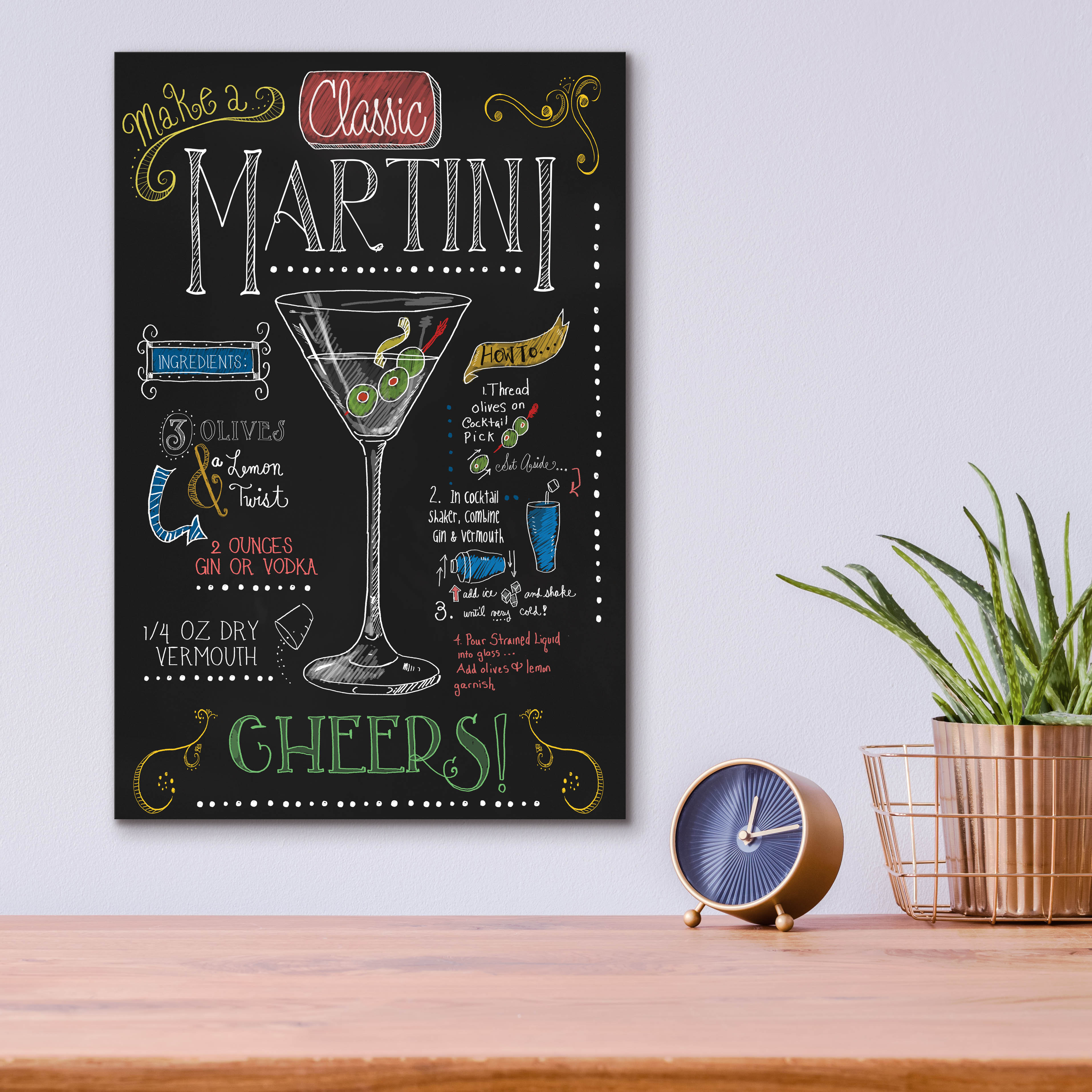 Winston Porter 'Martini' by Fiona Stokes-Gilbert Acrylic Glass Wall Art, 12" x 16" | Wayfair